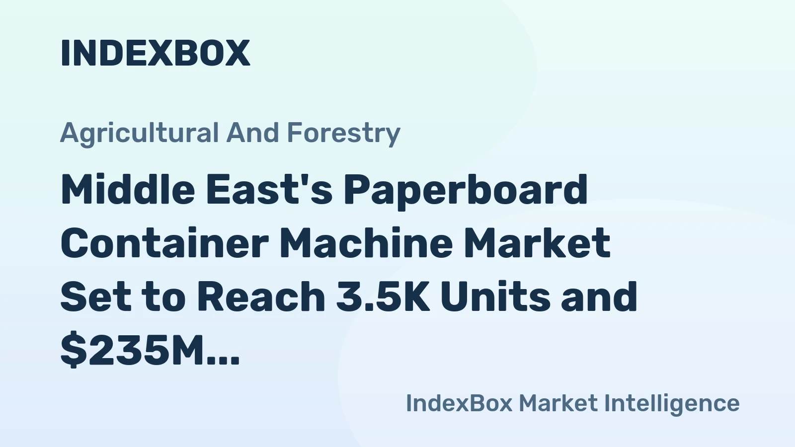 Middle East's Paperboard Container Machine Market Set to Reach 3.5K Units and $235M