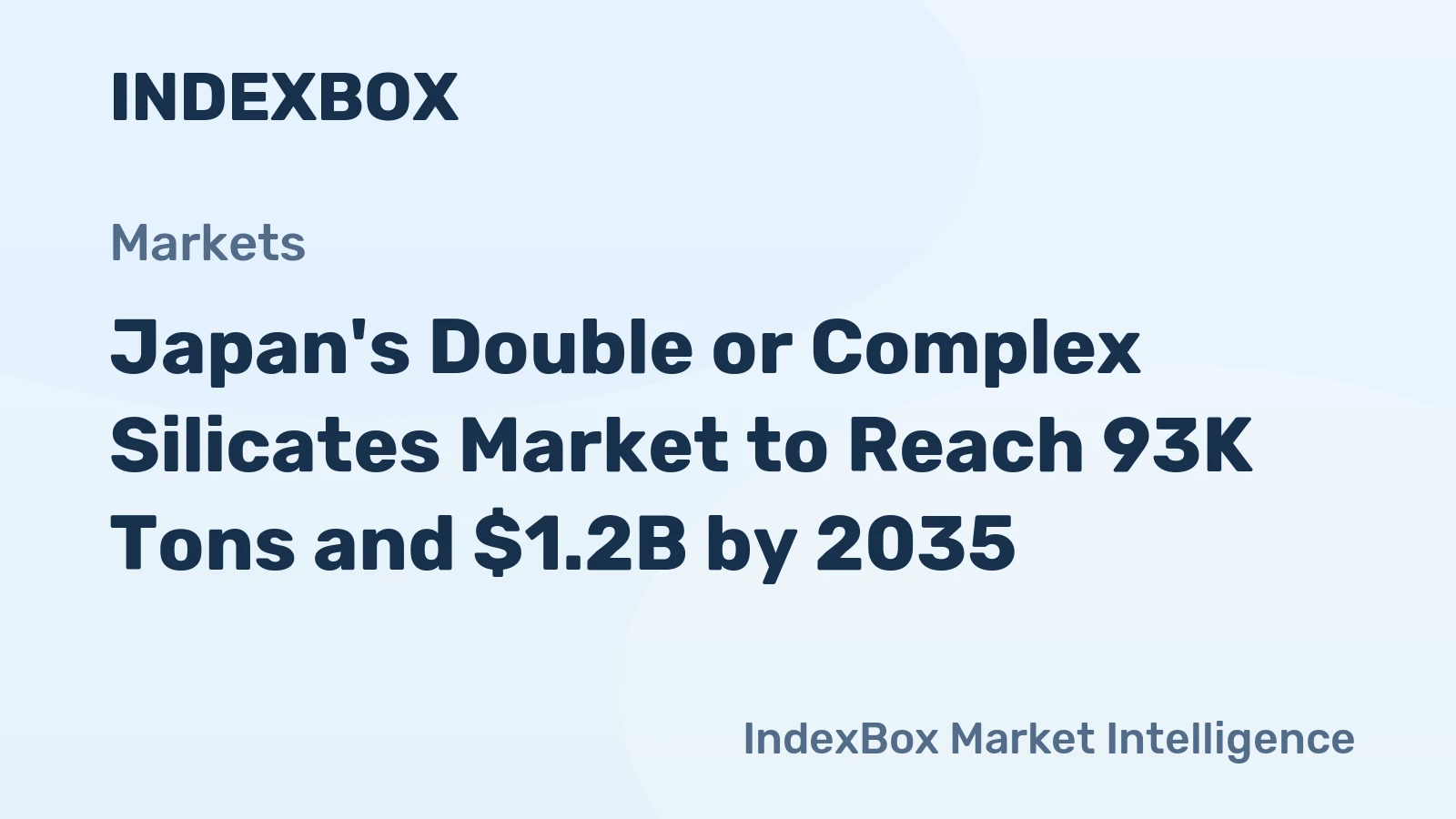 Japan's Double or Complex Silicates Market to Reach 93K Tons and $1.2B by 2035