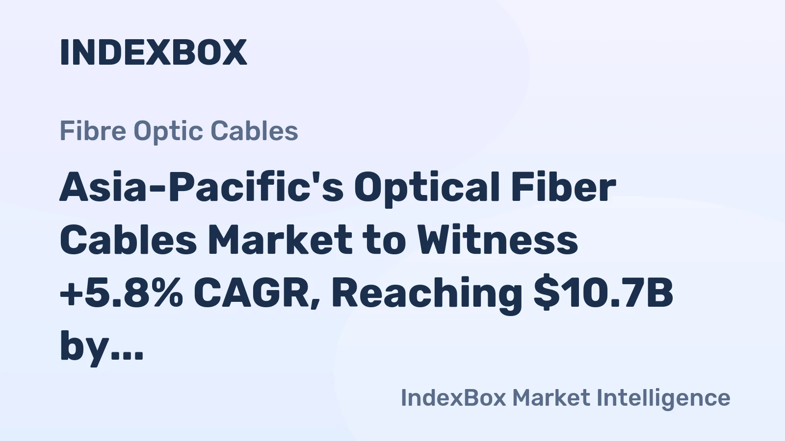 Asia-Pacific's Optical Fiber Cables Market to Witness +5.8% CAGR, Reaching $10.7B by 2035