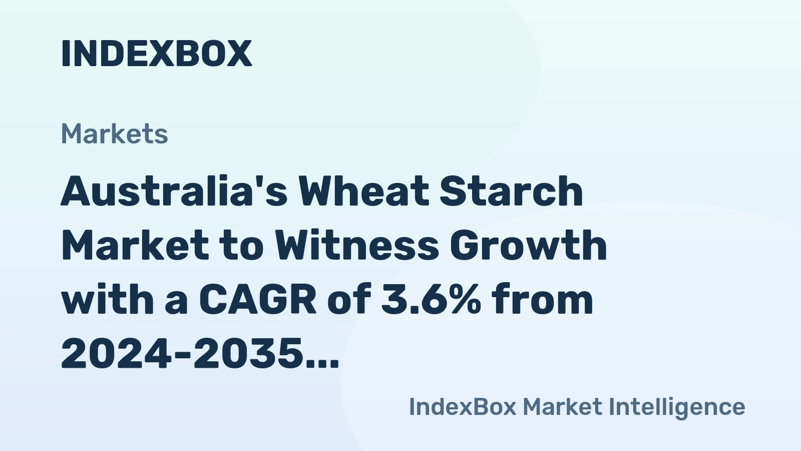 Australia's Wheat Starch Market to Witness Growth with a CAGR of 3.6% from 2024-2035