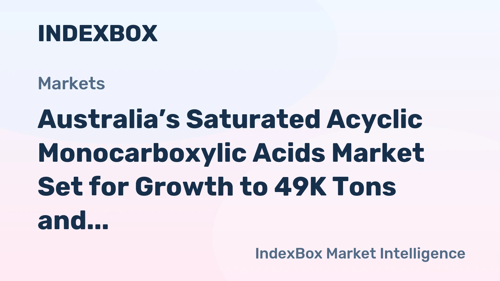 Australia’s Saturated Acyclic Monocarboxylic Acids Market Set for Growth to 49K Tons and $88M by 2035