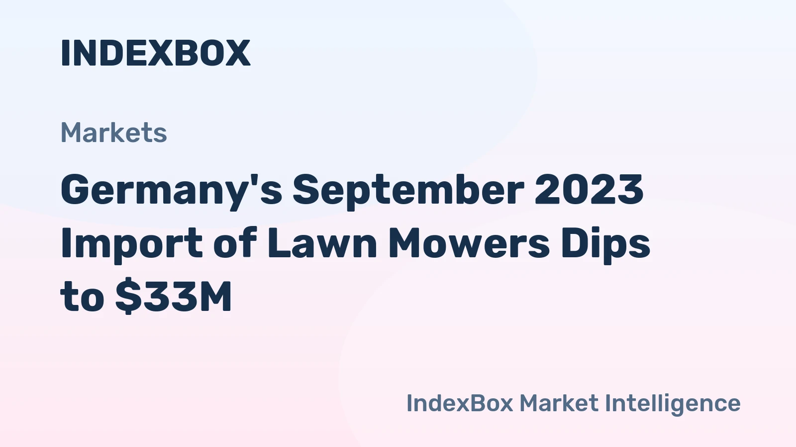 Germany's September 2023 Import of Lawn Mowers Dips to $33M