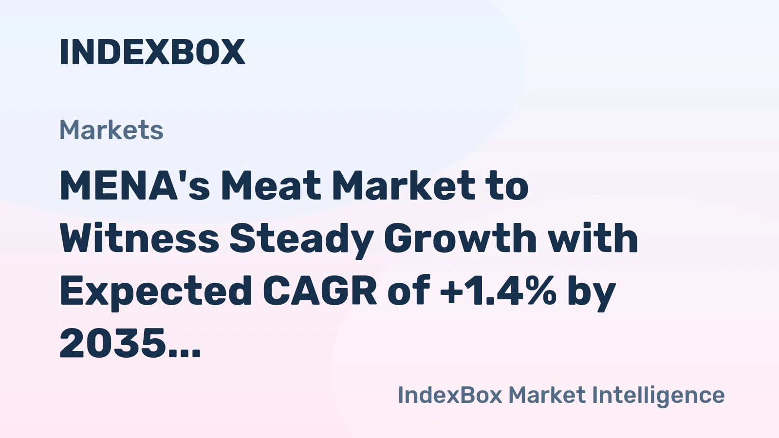 MENA's Meat Market to Witness Steady Growth with Expected CAGR of +1.4% by 2035