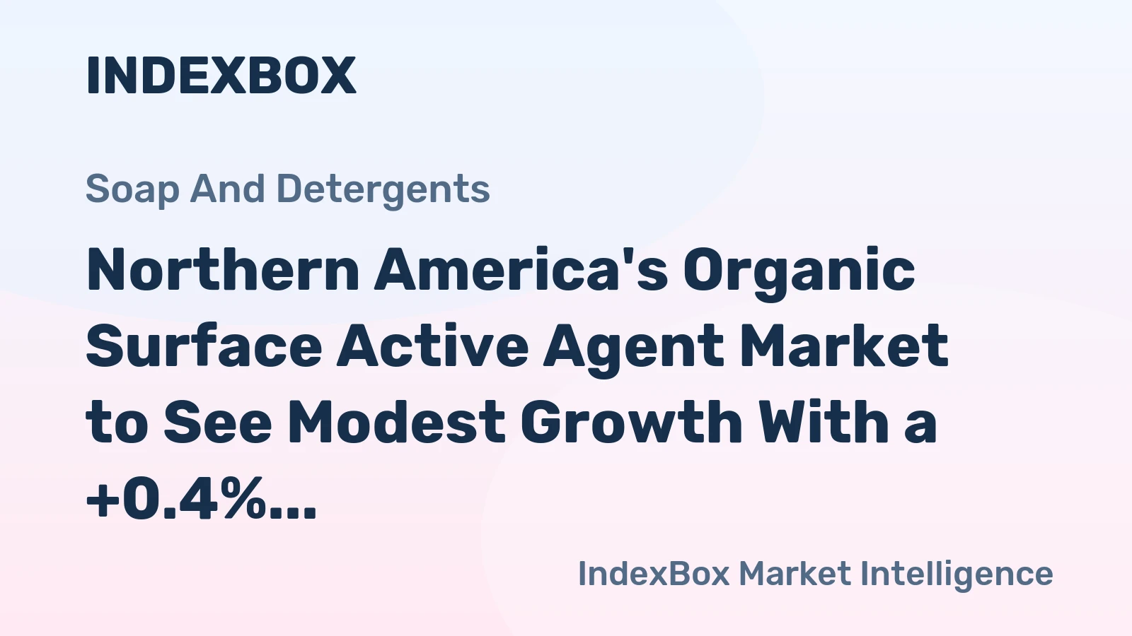 Northern America's Organic Surface Active Agent Market to See Modest Growth With a +0.4% CAGR Through 2035