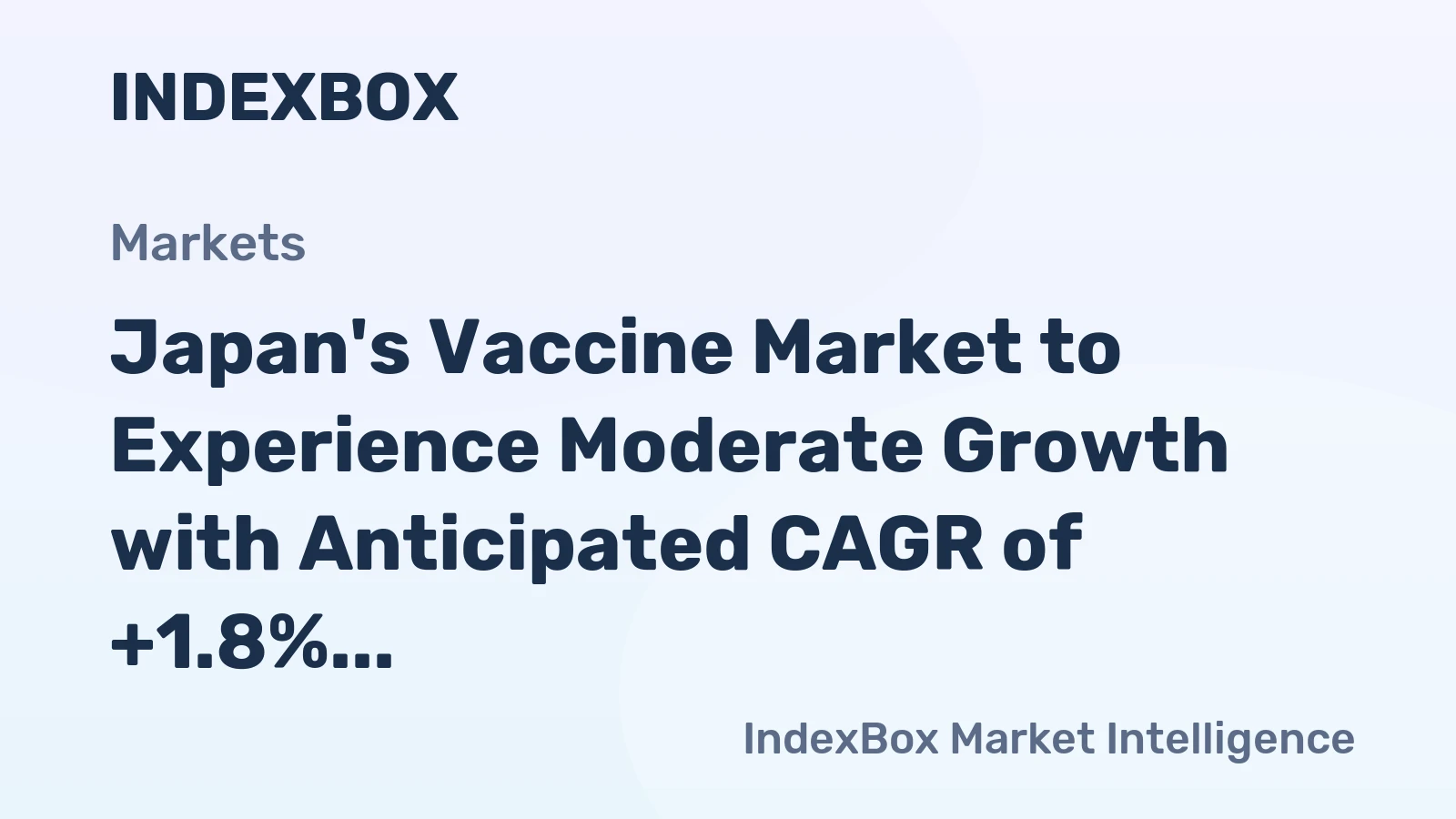 Japan's Vaccine Market to Experience Moderate Growth with Anticipated CAGR of +1.8% from 2024 to 2035