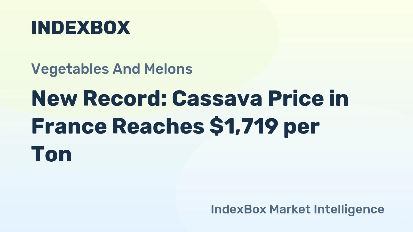 New Record: Cassava Price in France Reaches $1,719 per Ton