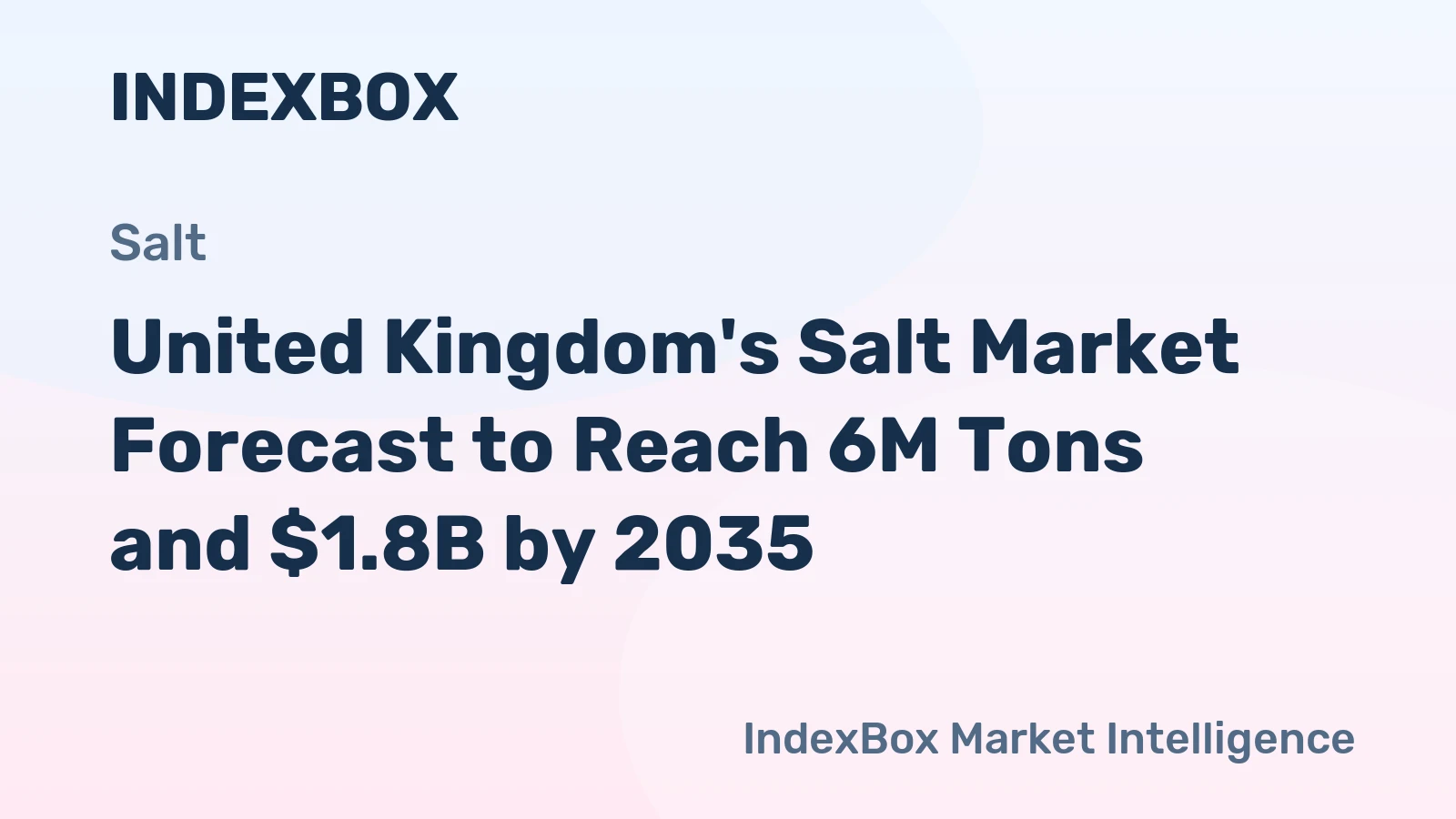United Kingdom's Salt Market Forecast to Reach 6M Tons and $1.8B by 2035