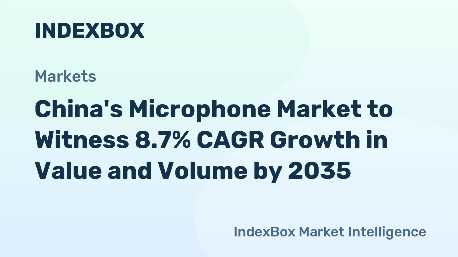 China's Microphone Market to Witness 8.7% CAGR Growth in Value and Volume by 2035