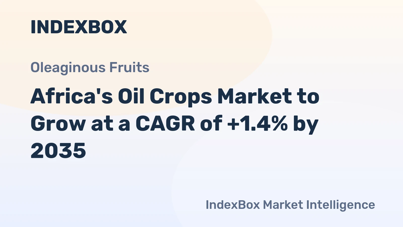 Africa's Oil Crops Market to Grow at a CAGR of +1.4% by 2035