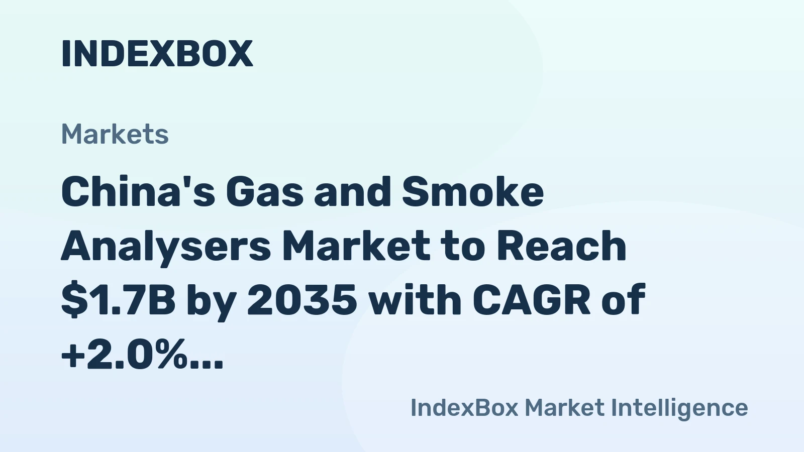 China's Gas and Smoke Analysers Market to Reach $1.7B by 2035 with CAGR of +2.0%