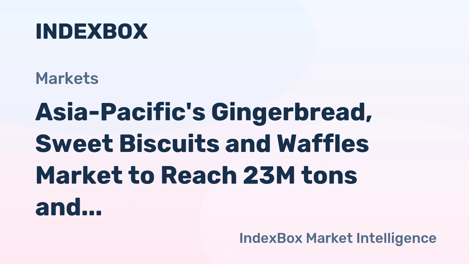 Asia-Pacific's Gingerbread, Sweet Biscuits and Waffles Market to Reach 23M tons and $108.3B by 2035