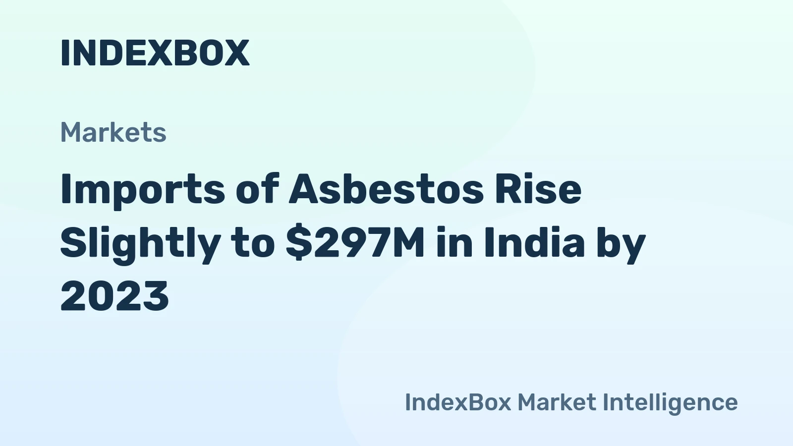 Imports of Asbestos Rise Slightly to $297M in India by 2023