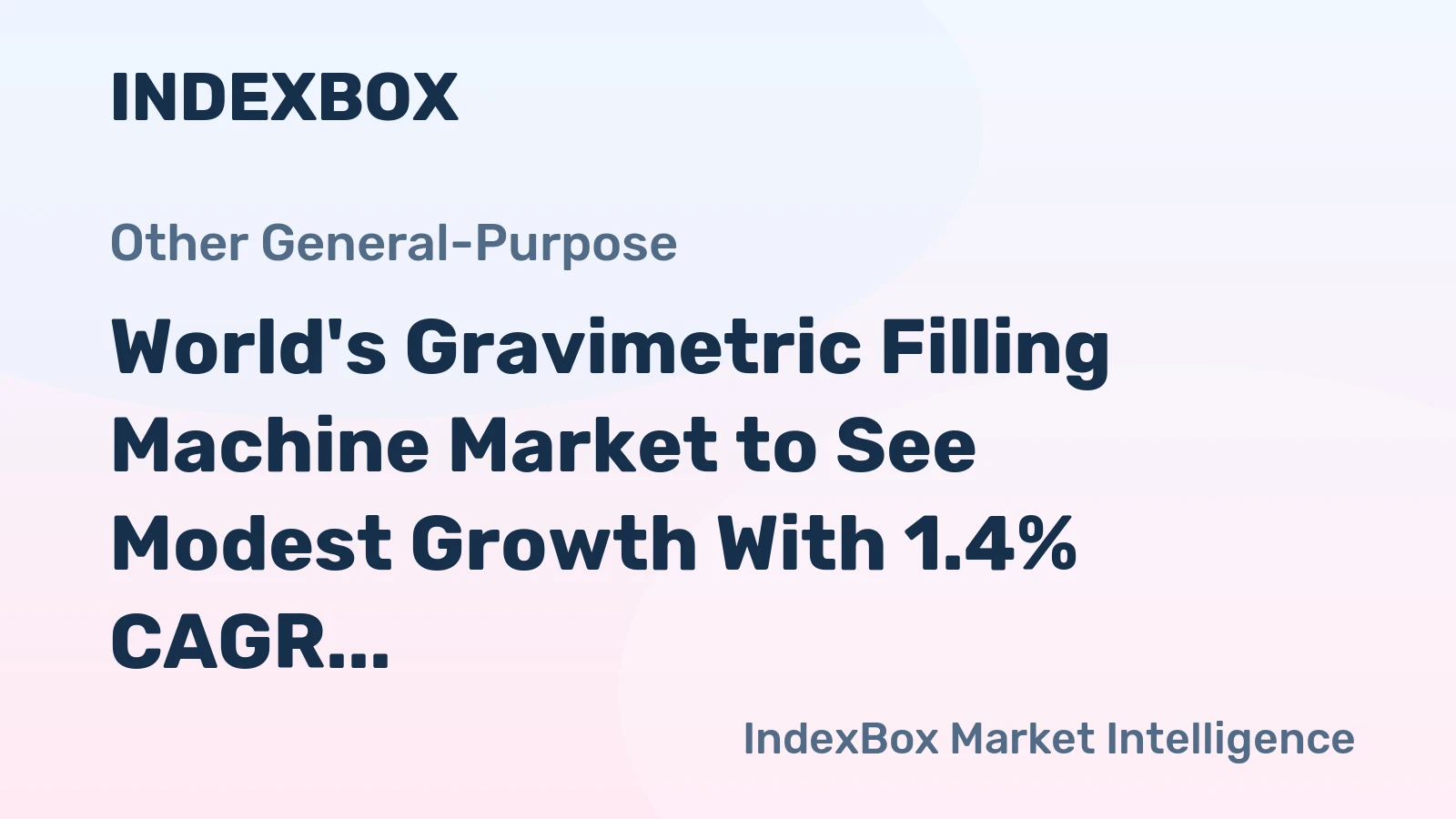 World's Gravimetric Filling Machine Market to See Modest Growth With 1.4% CAGR Through 2035