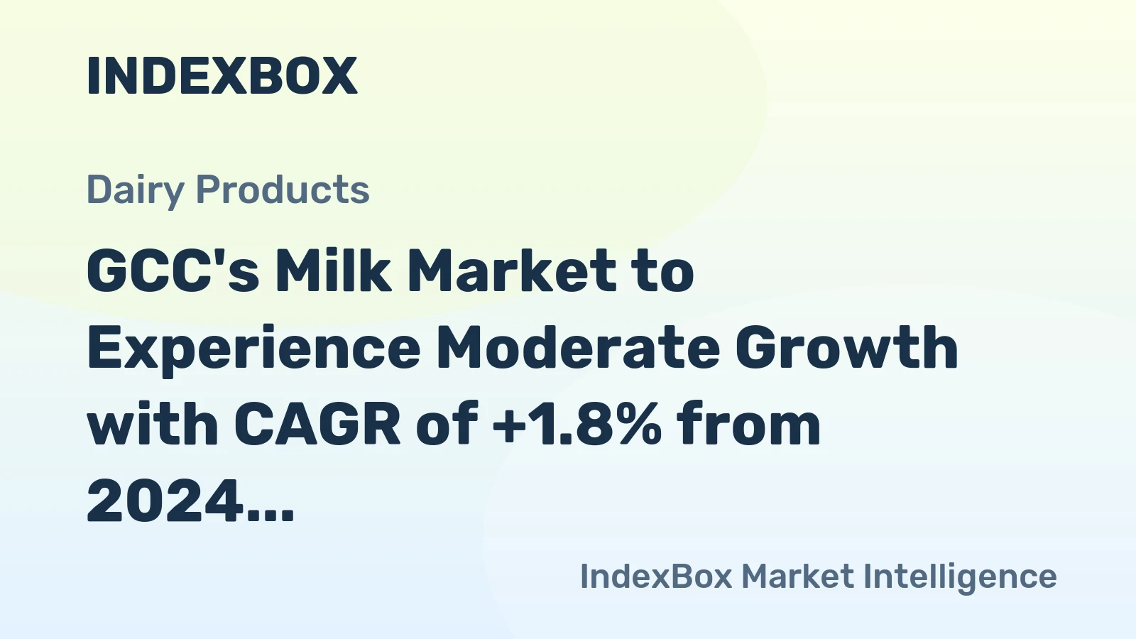 GCC's Milk Market to Experience Moderate Growth with CAGR of +1.8% from 2024 to 2035