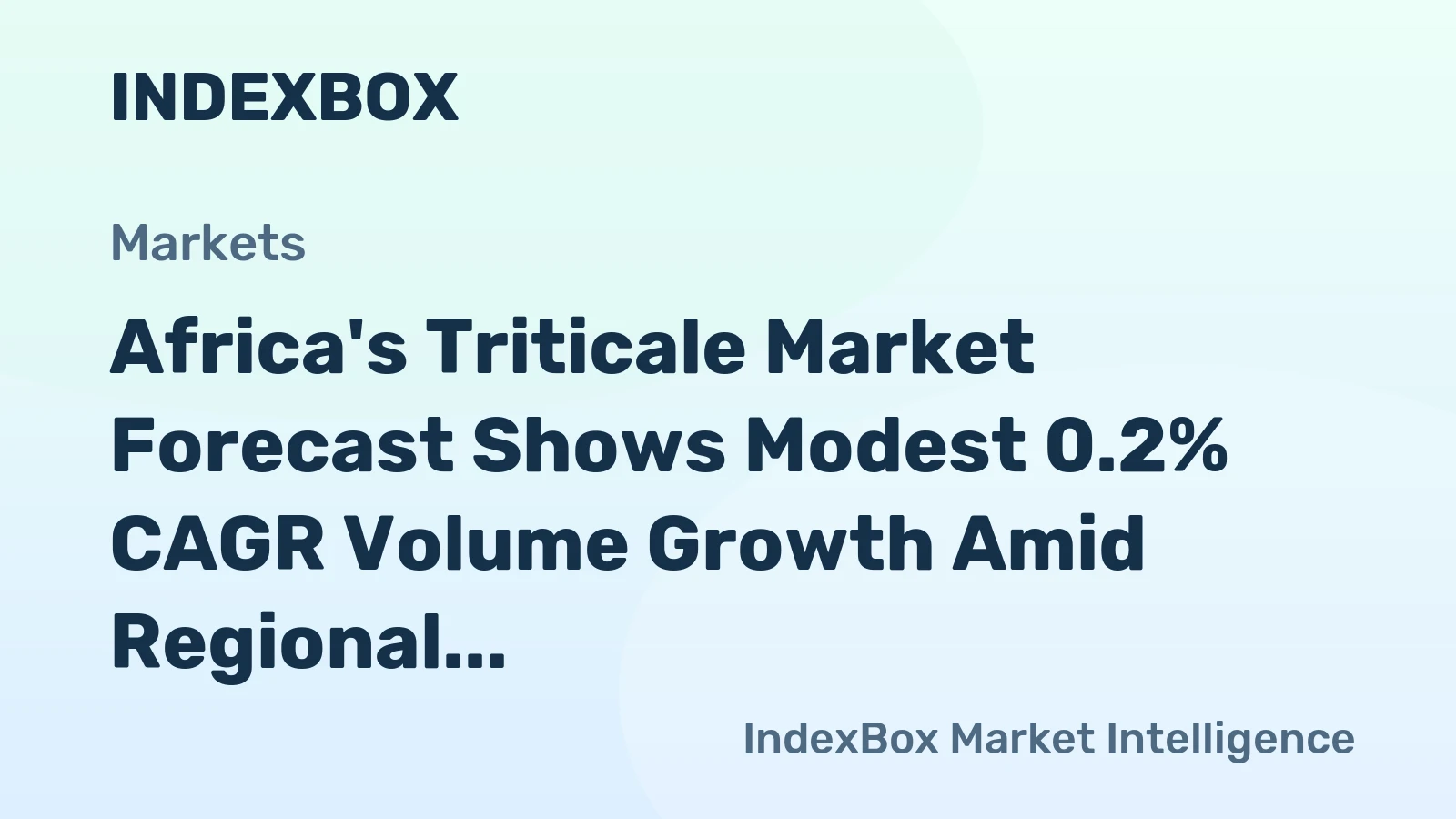 Africa's Triticale Market Forecast Shows Modest 0.2% CAGR Volume Growth Amid Regional Dominance