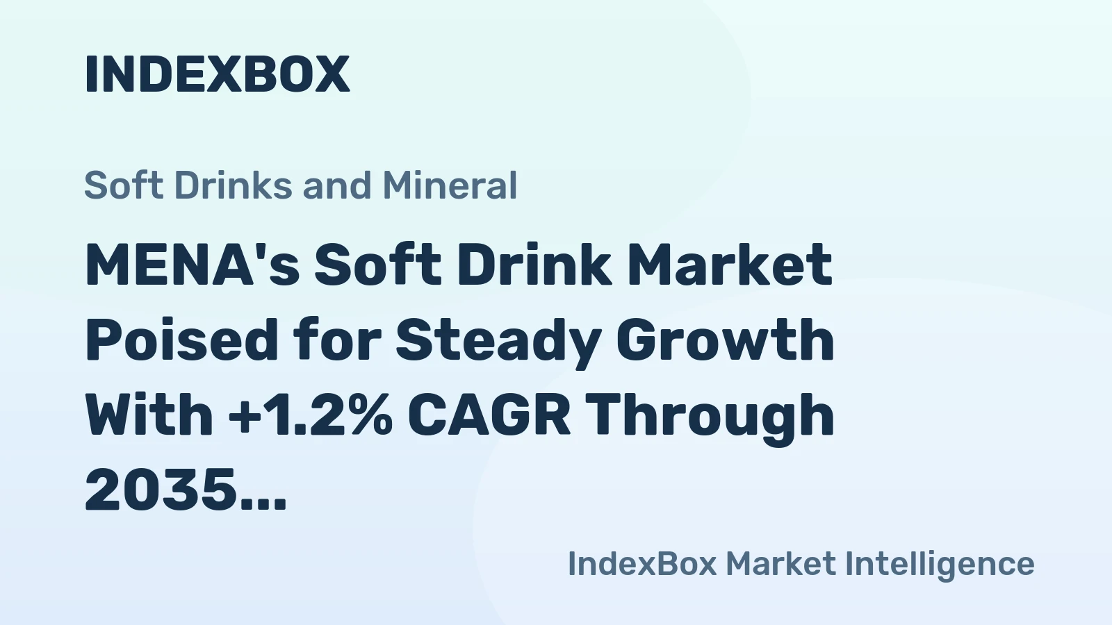 MENA's Soft Drink Market Poised for Steady Growth With +1.2% CAGR Through 2035