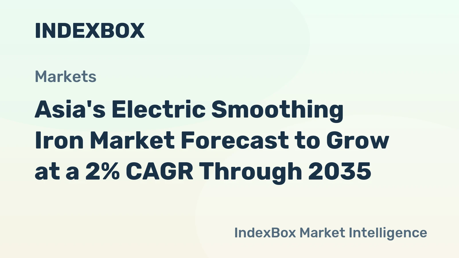 Asia's Electric Smoothing Iron Market Forecast to Grow at a 2% CAGR Through 2035