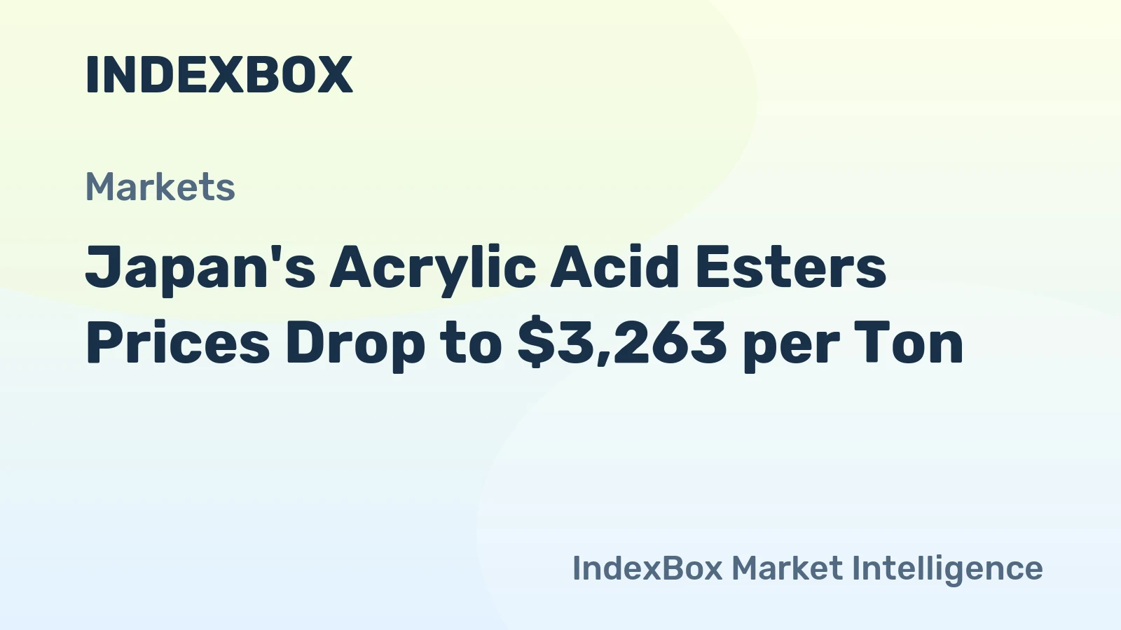 Japan's Acrylic Acid Esters Prices Drop to $3,263 per Ton