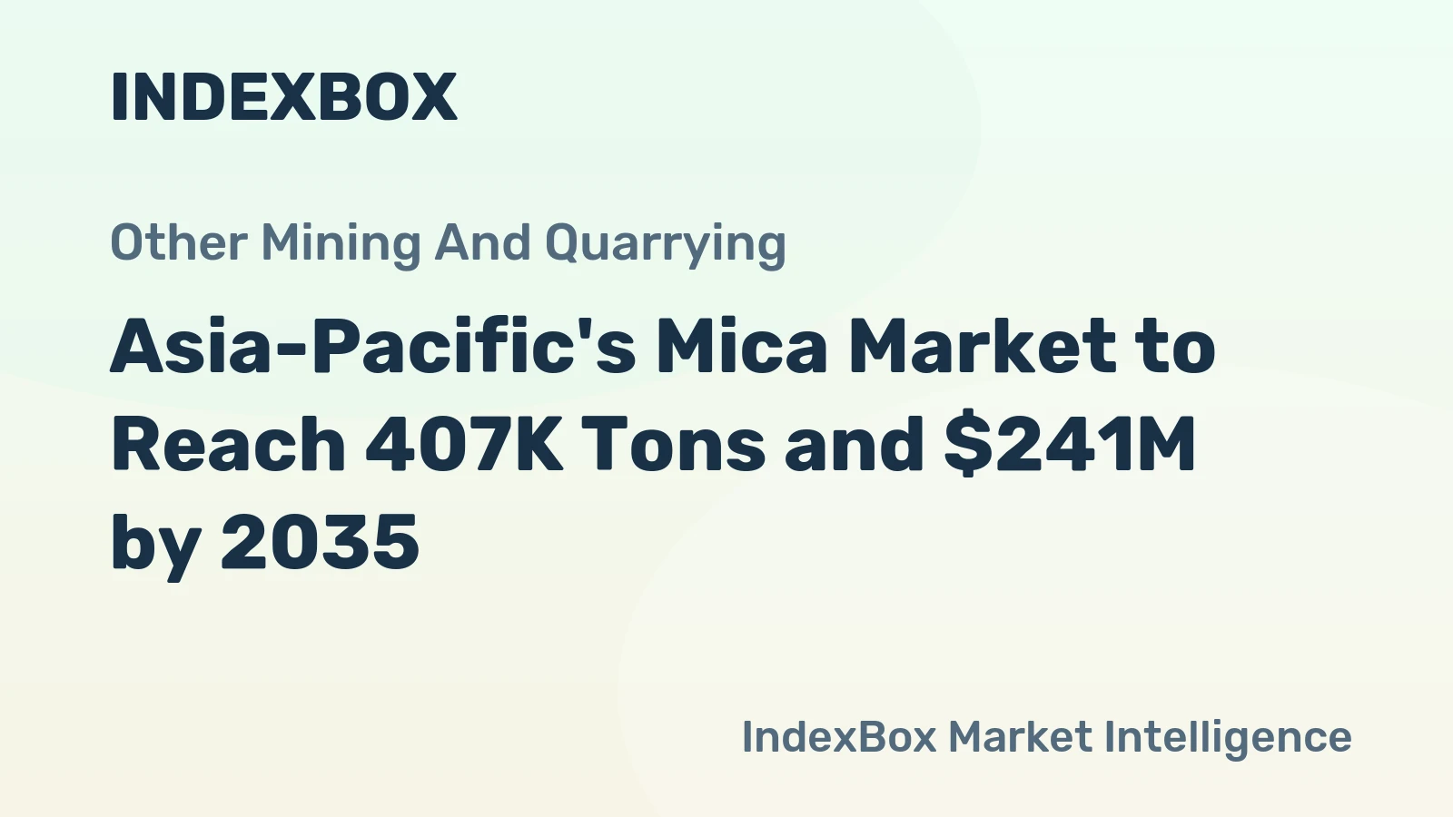 Asia-Pacific's Mica Market to Reach 407K Tons and $241M by 2035