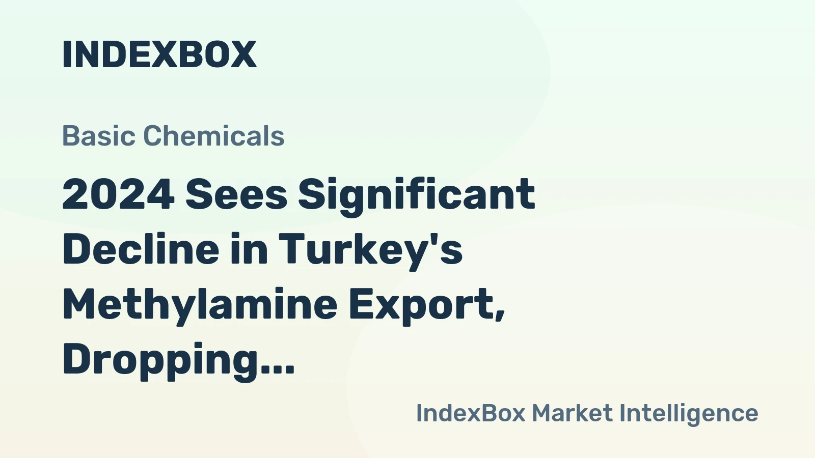 2024 Sees Significant Decline in Turkey's Methylamine Export, Dropping to $6 Million