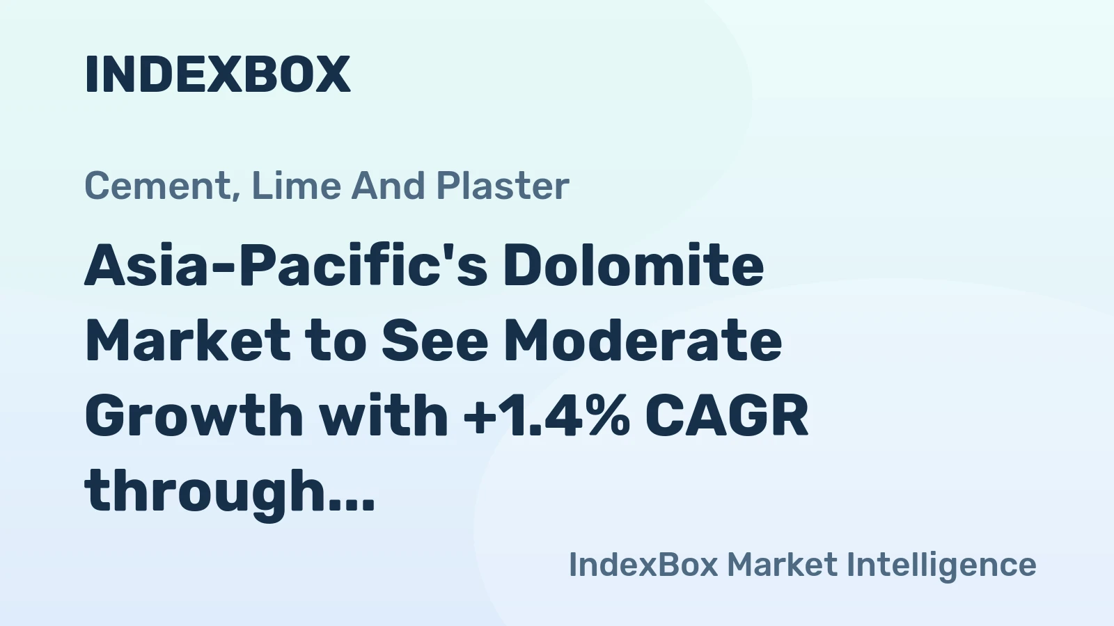 Asia-Pacific's Dolomite Market to See Moderate Growth with +1.4% CAGR through 2035