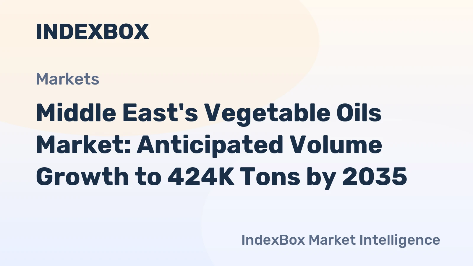 Middle East's Vegetable Oils Market: Anticipated Volume Growth to 424K Tons by 2035