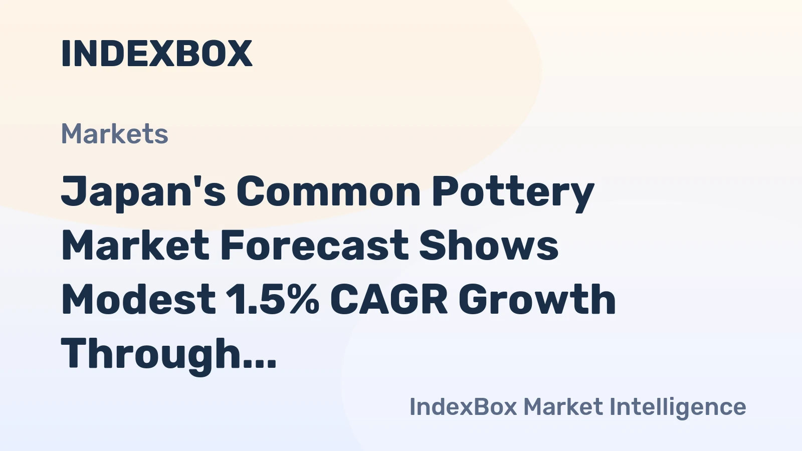 Japan's Common Pottery Market Forecast Shows Modest 1.5% CAGR Growth Through 2035