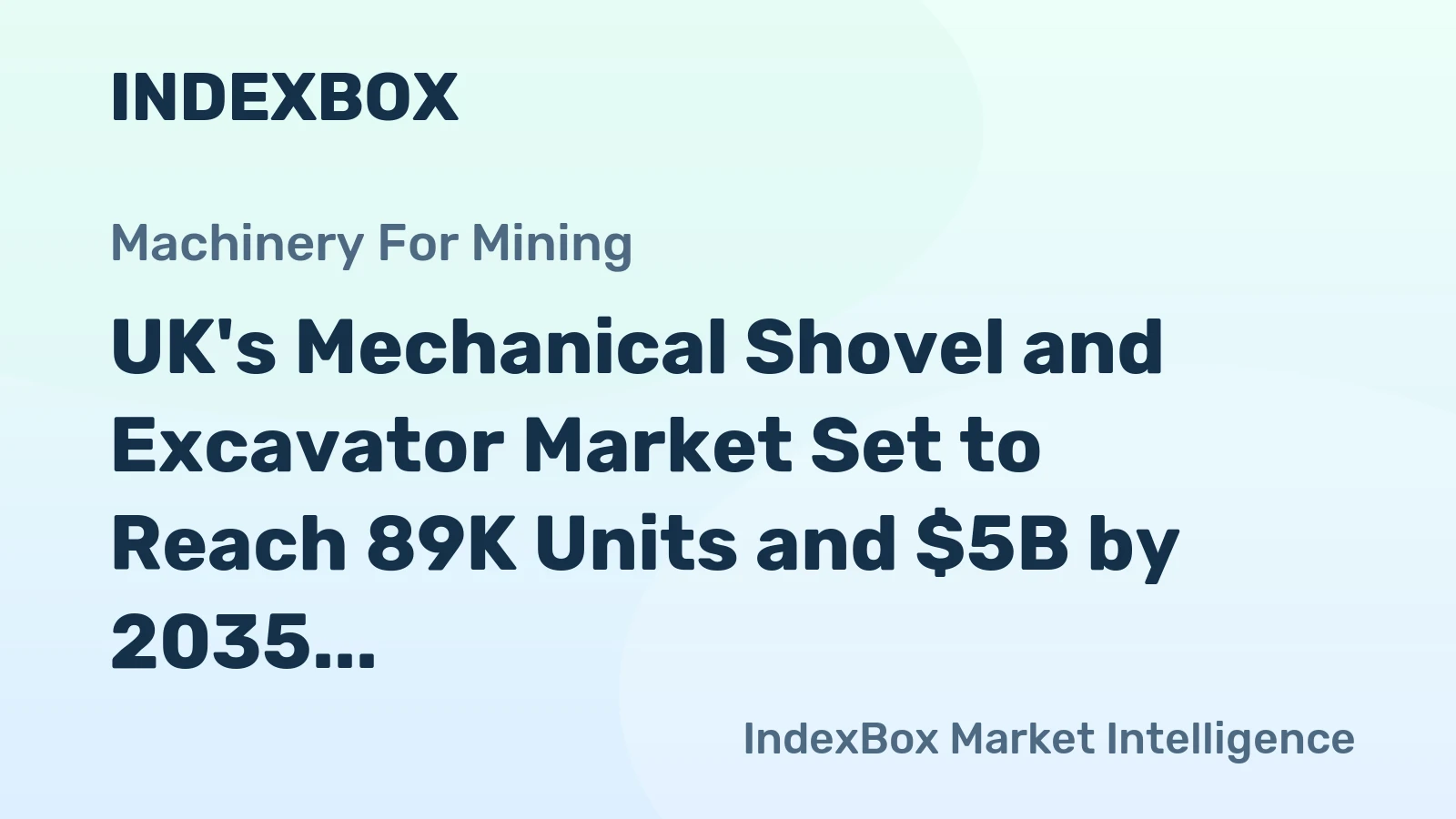 UK's Mechanical Shovel and Excavator Market Set to Reach 89K Units and $5B by 2035