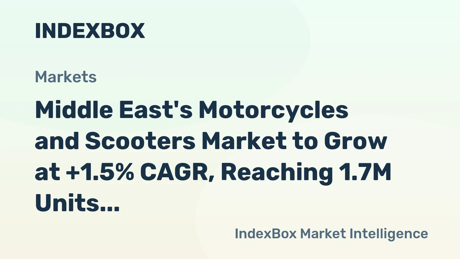 Middle East's Motorcycles and Scooters Market to Grow at +1.5% CAGR, Reaching 1.7M Units by 2035