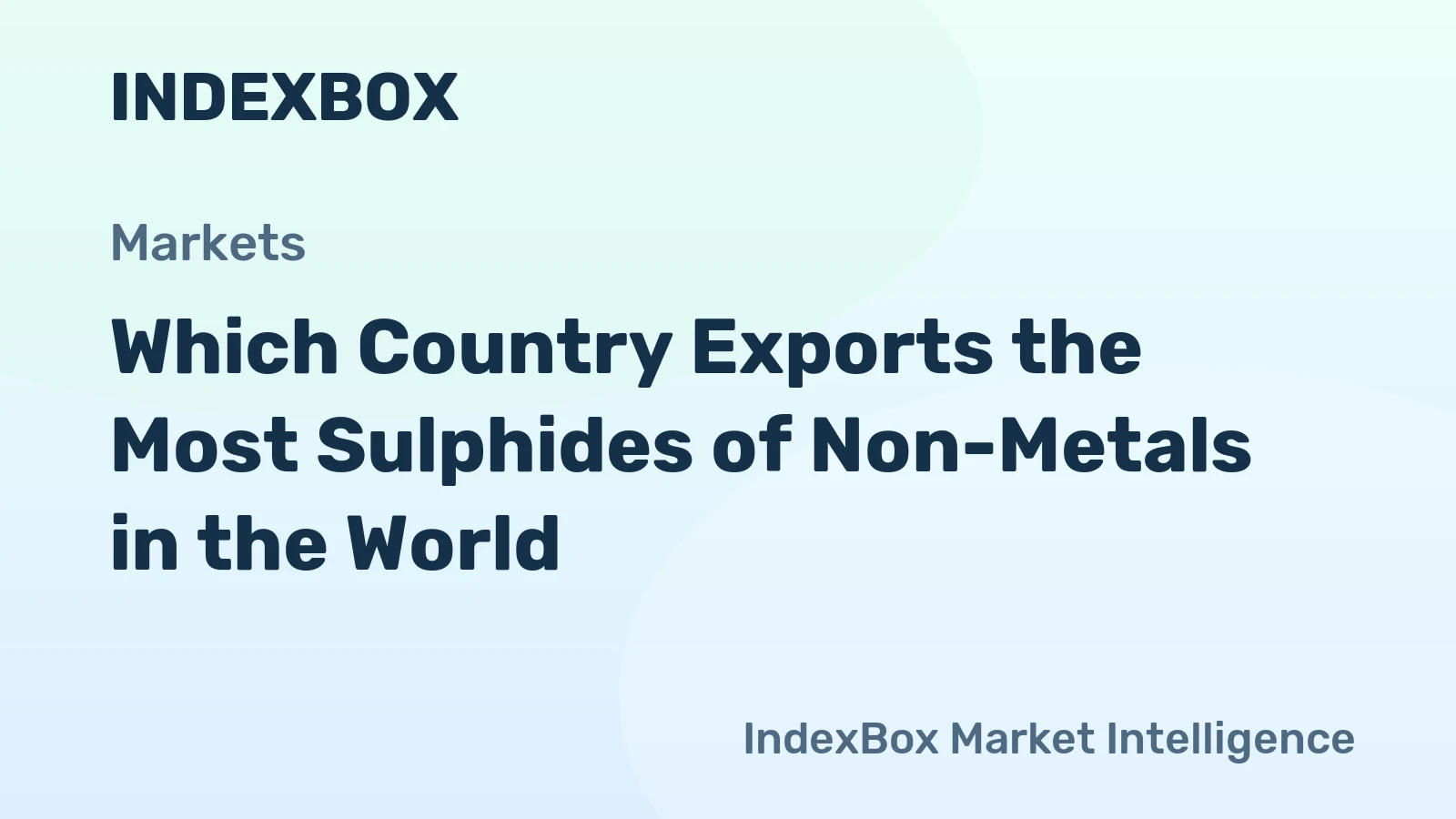 Which Country Exports the Most Sulphides of Non-Metals in the World?