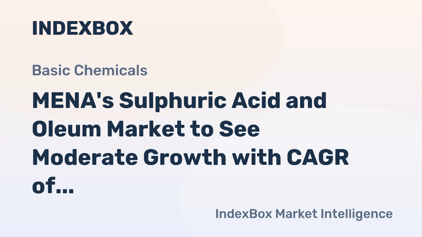 MENA's Sulphuric Acid and Oleum Market to See Moderate Growth with CAGR of +1.4% from 2024-2035