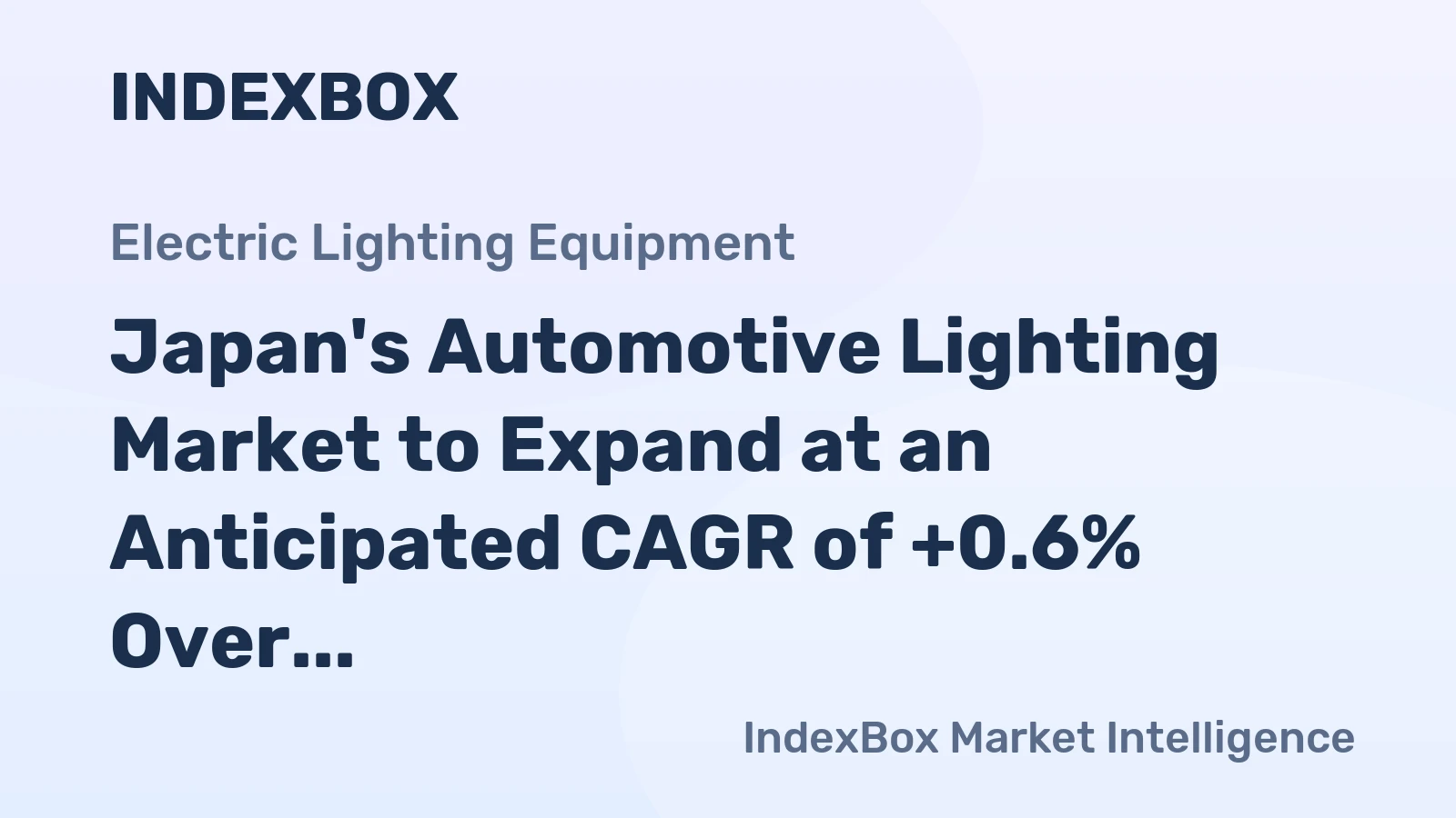 Japan's Automotive Lighting Market to Expand at an Anticipated CAGR of +0.6% Over Next Decade