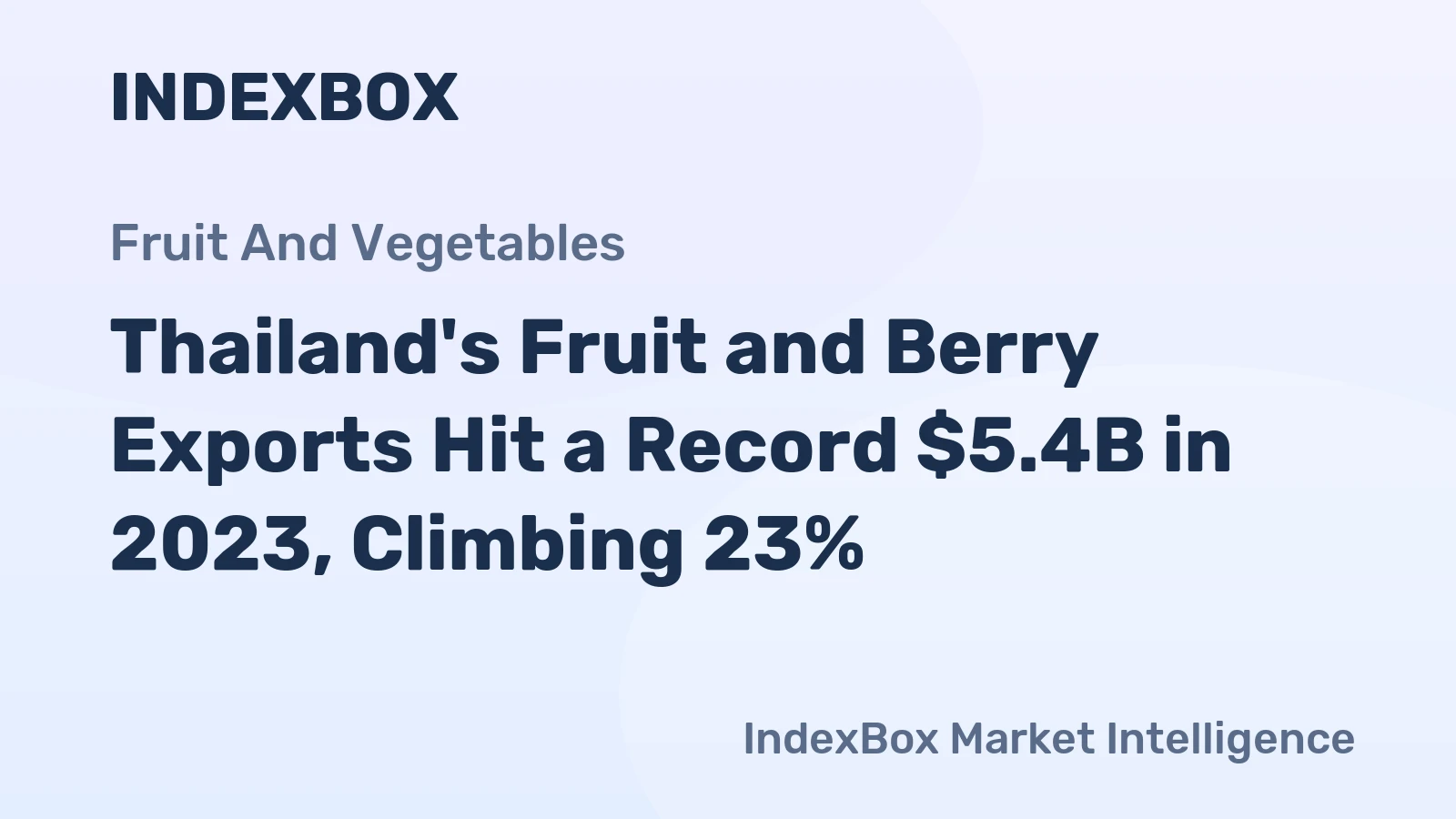 Thailand's Fruit and Berry Exports Hit a Record $5.4B in 2023, Climbing 23%