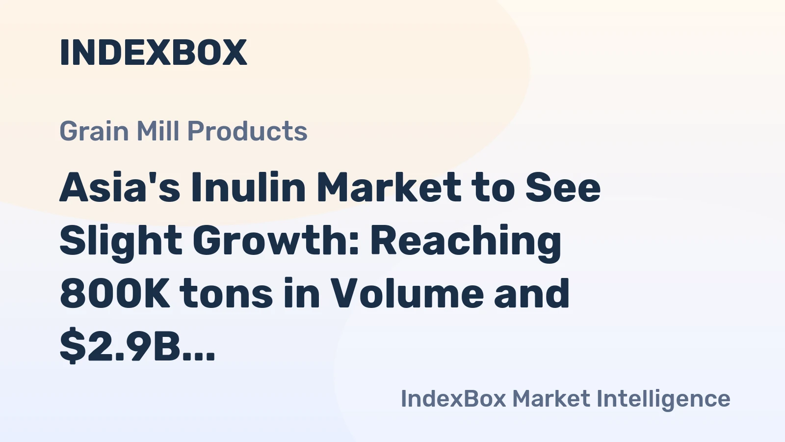 Asia's Inulin Market to See Slight Growth: Reaching 800K tons in Volume and $2.9B in Value by 2035