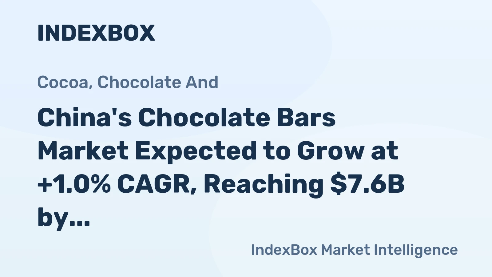 China's Chocolate Bars Market Expected to Grow at +1.0% CAGR, Reaching $7.6B by 2035