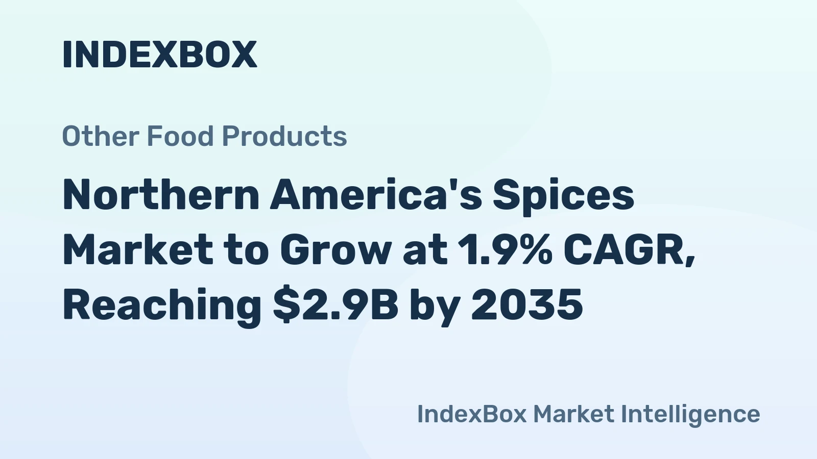 Northern America's Spices Market to Grow at 1.9% CAGR, Reaching $2.9B by 2035