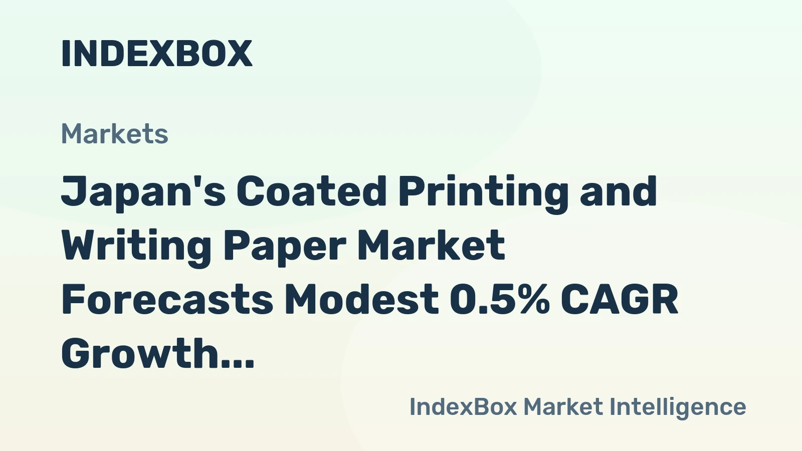 Japan's Coated Printing and Writing Paper Market Forecasts Modest 0.5% CAGR Growth Through 2035