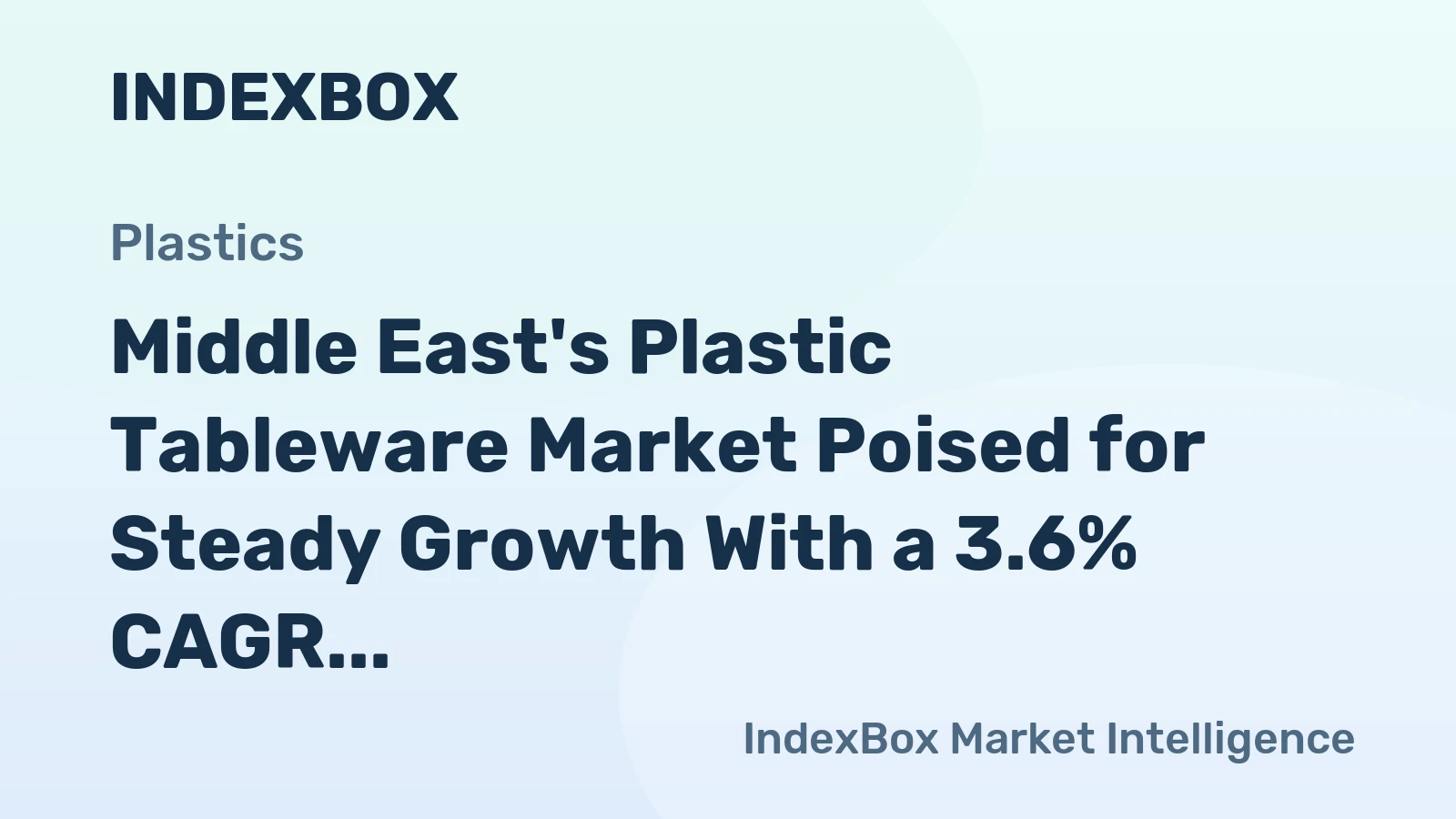 Middle East's Plastic Tableware Market Poised for Steady Growth With a 3.6% CAGR in Value