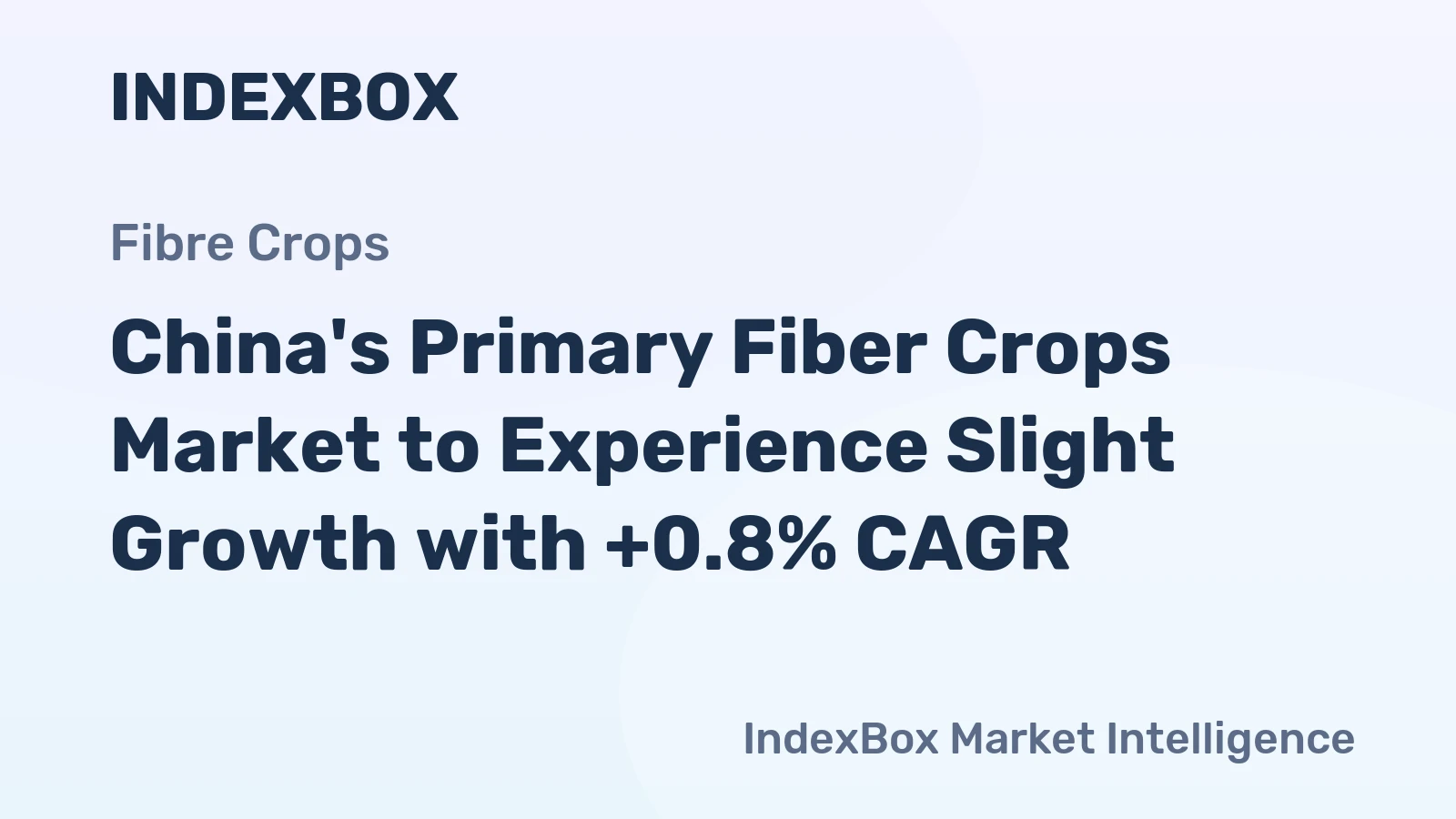 China's Primary Fiber Crops Market to Experience Slight Growth with +0.8% CAGR