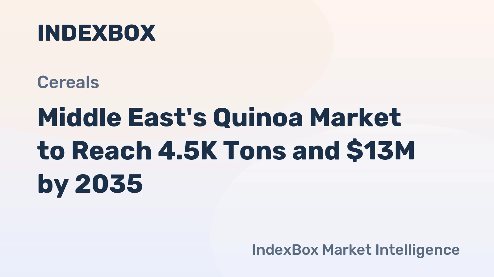 Middle East's Quinoa Market to Reach 4.5K Tons and $13M by 2035