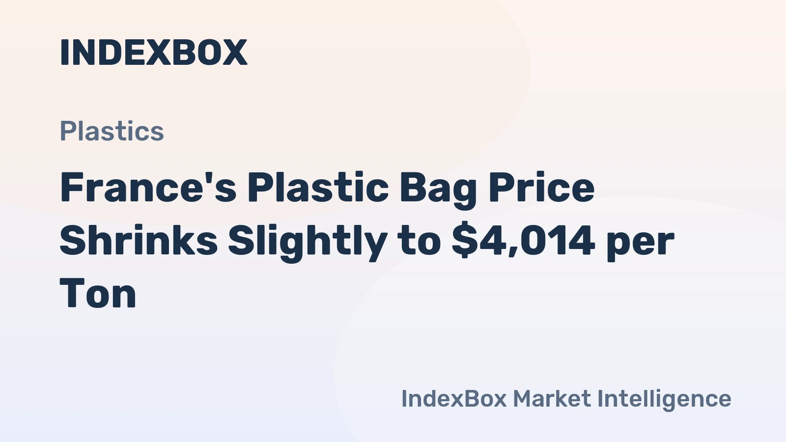 France's Plastic Bag Price Shrinks Slightly to $4,014 per Ton