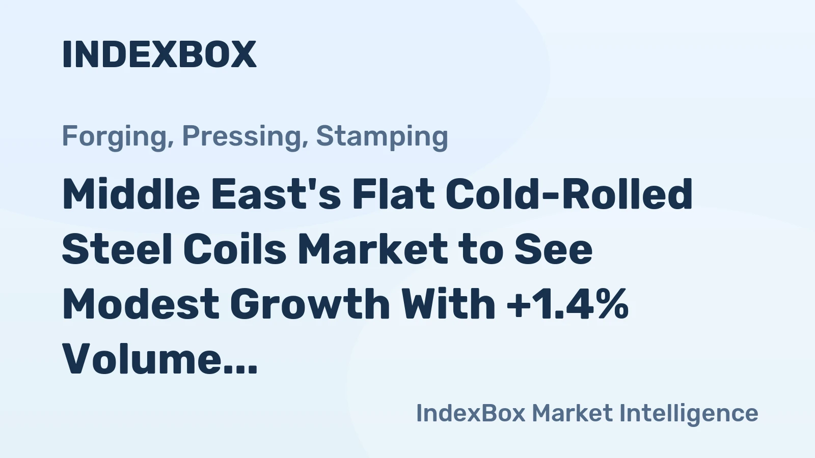 Middle East's Flat Cold-Rolled Steel Coils Market to See Modest Growth With +1.4% Volume CAGR Through 2035