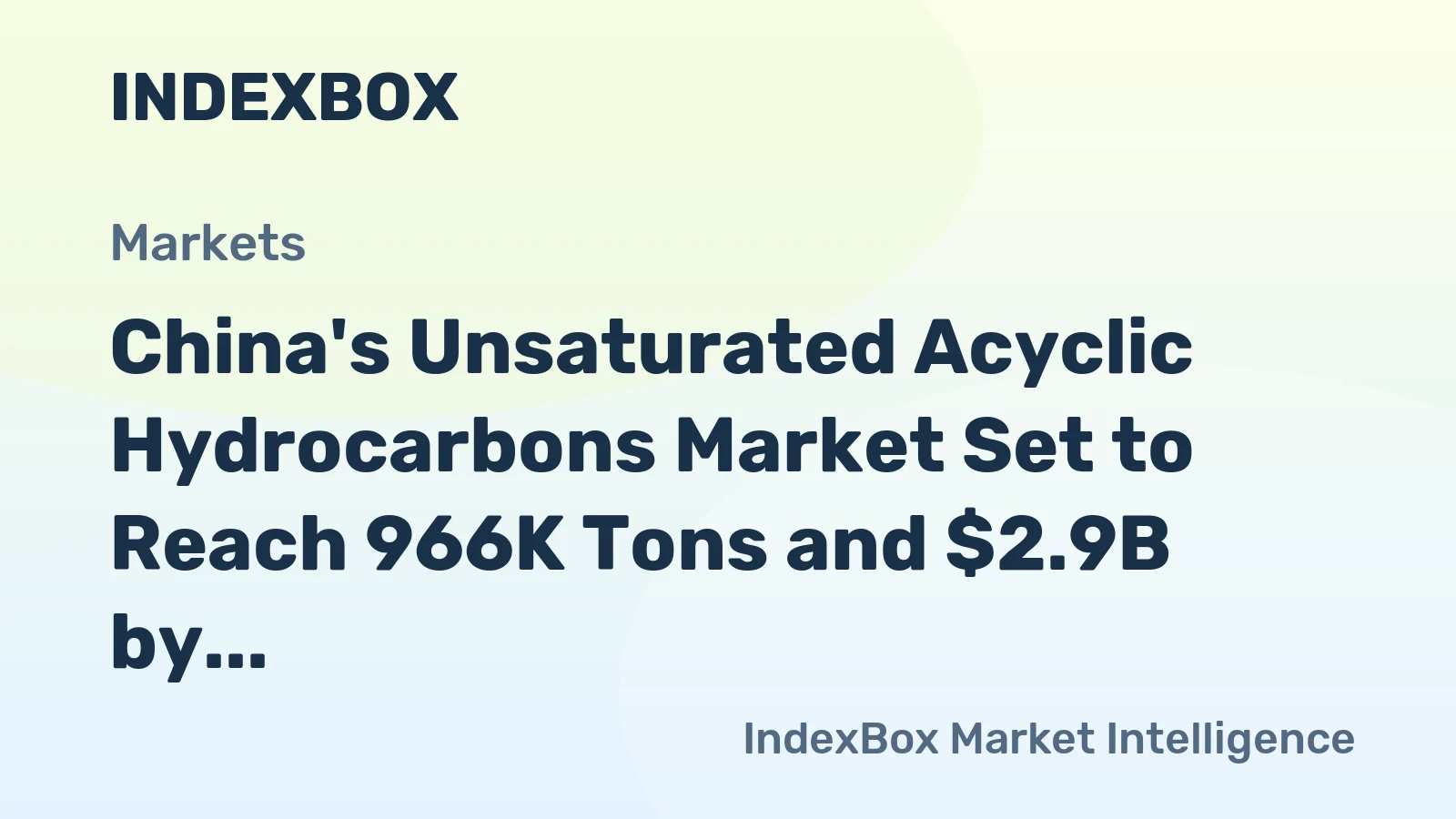 China's Unsaturated Acyclic Hydrocarbons Market Set to Reach 966K Tons and $2.9B by 2035