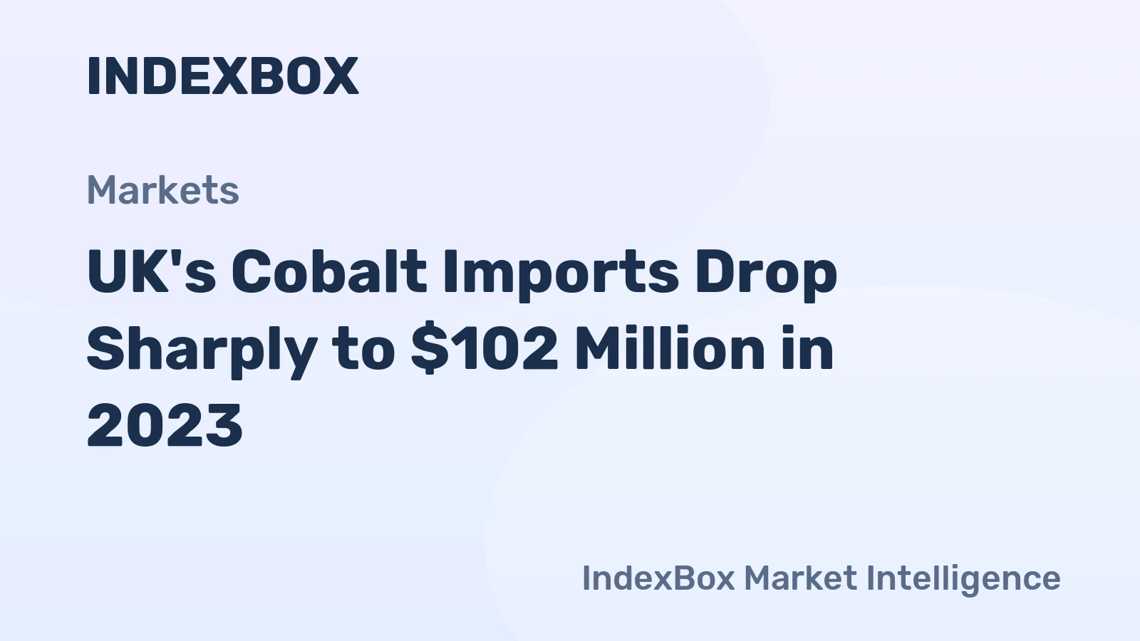 UK's Cobalt Imports Drop Sharply to $102 Million in 2023