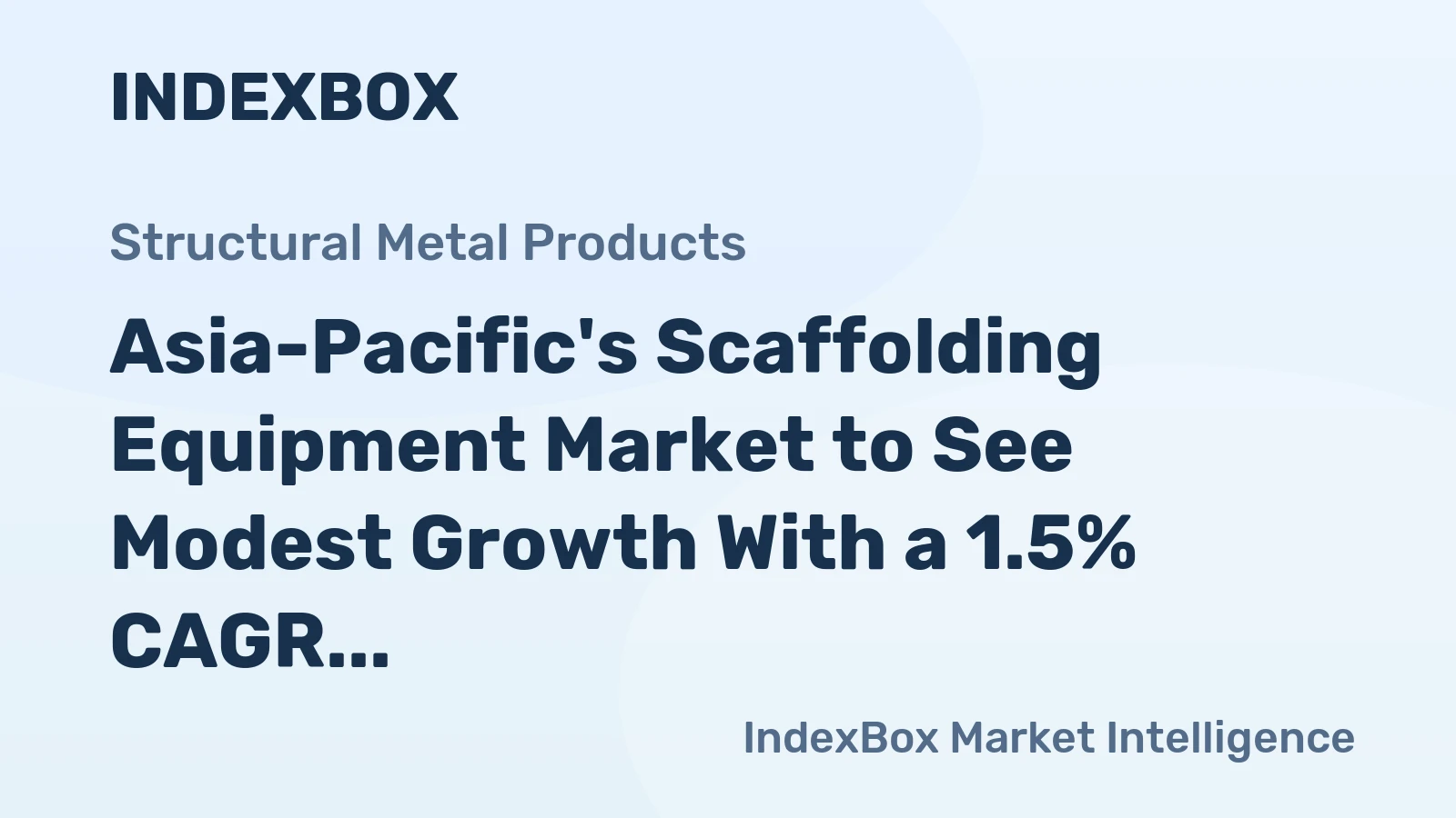 Asia-Pacific's Scaffolding Equipment Market to See Modest Growth With a 1.5% CAGR Through 2035