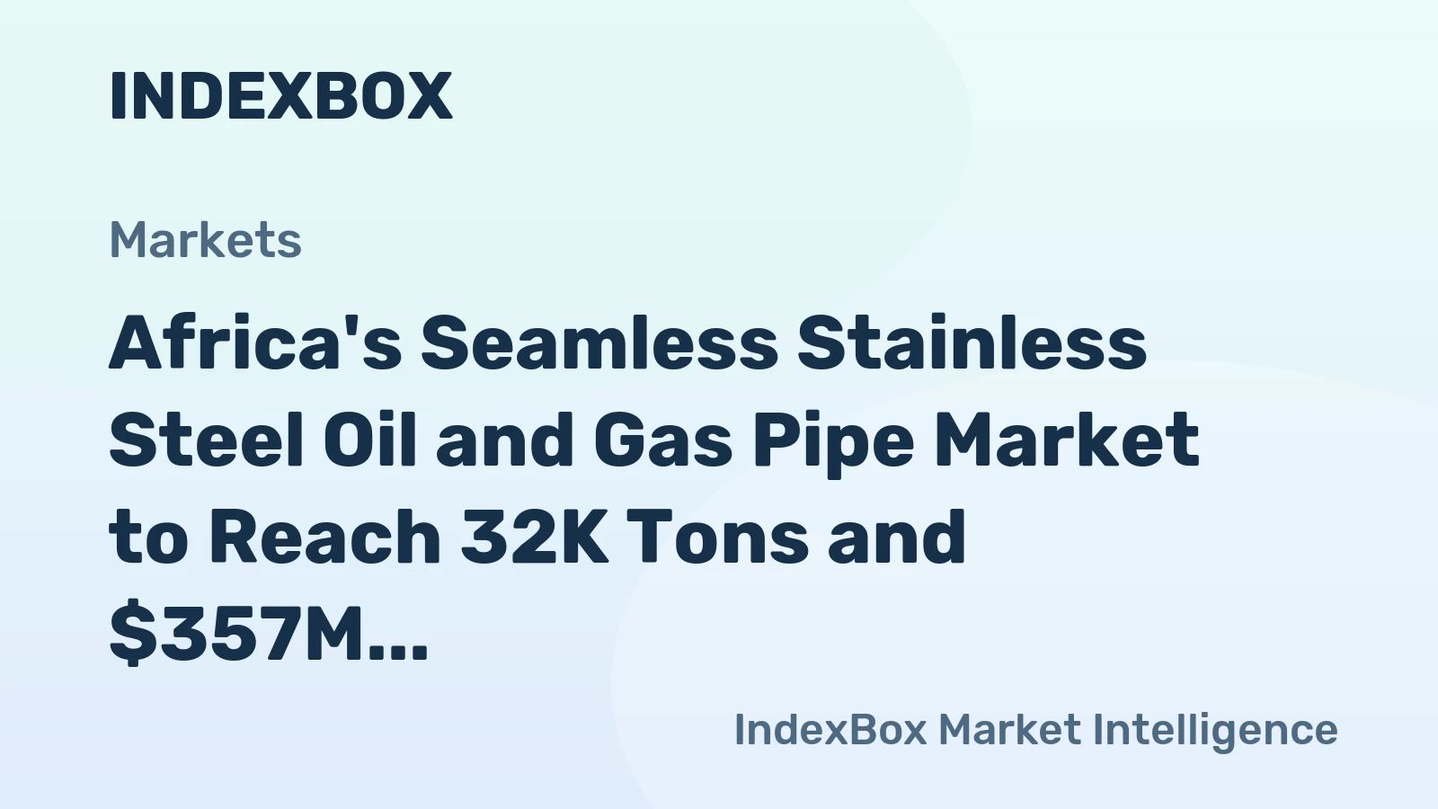 Africa's Seamless Stainless Steel Oil and Gas Pipe Market to Reach 32K Tons and $357M by 2035