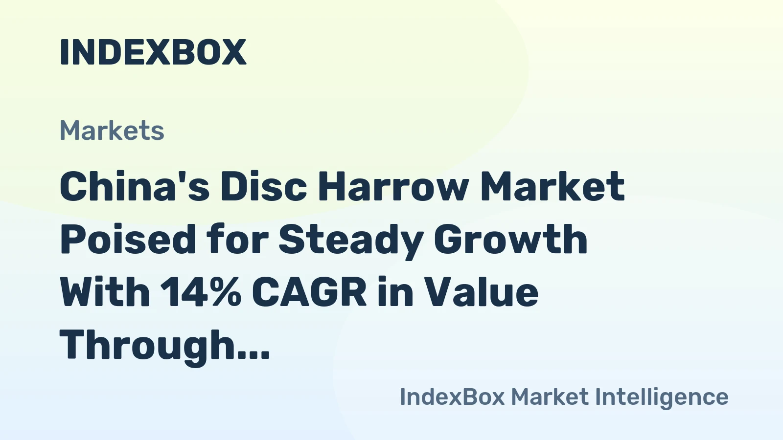 China's Disc Harrow Market Poised for Steady Growth With 14% CAGR in Value Through 2035