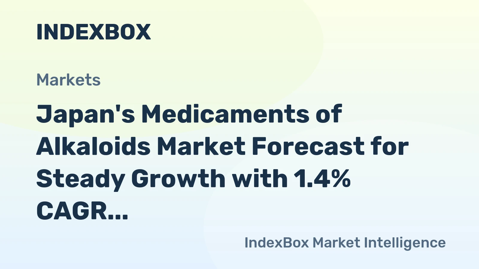 Japan's Medicaments of Alkaloids Market Forecast for Steady Growth with 1.4% CAGR