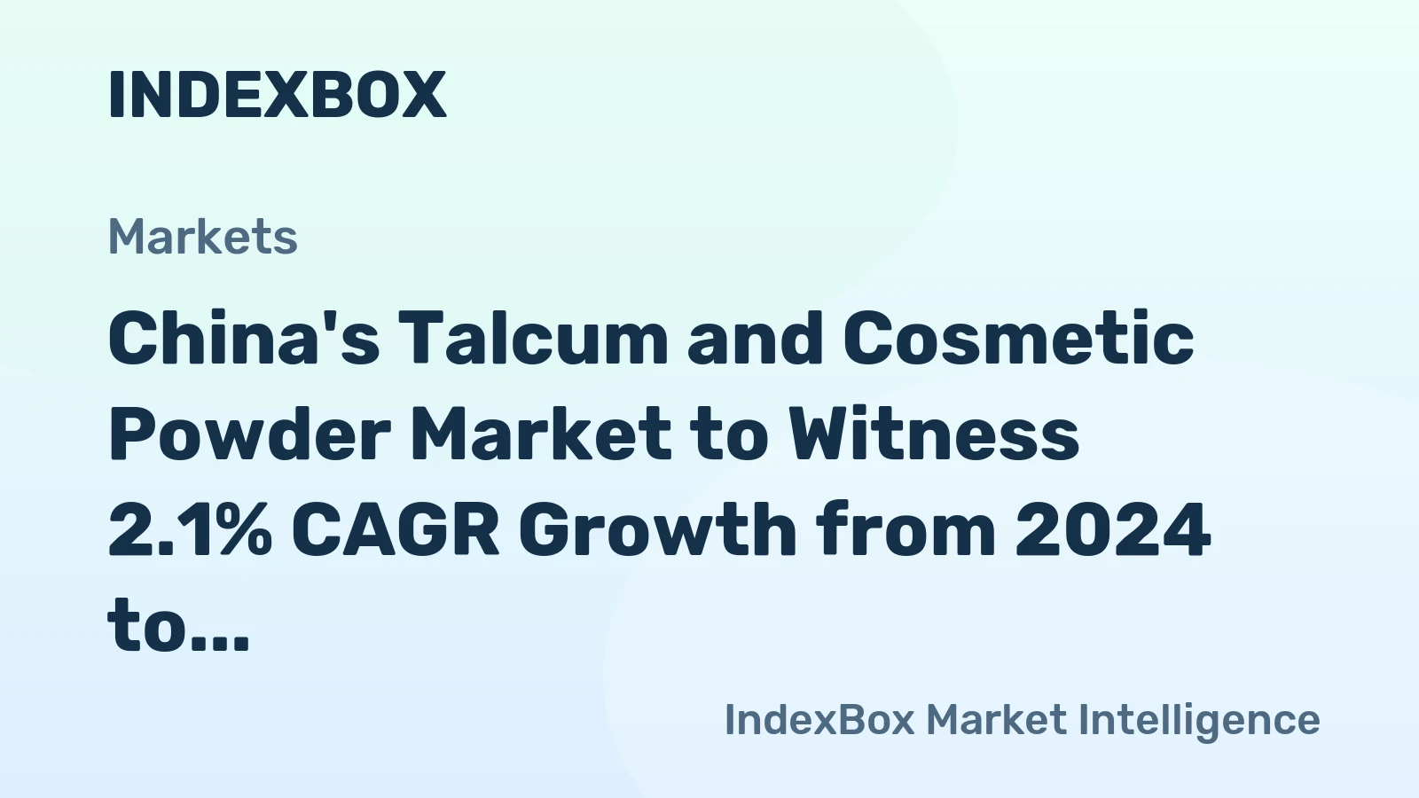 China's Talcum and Cosmetic Powder Market to Witness 2.1% CAGR Growth from 2024 to 2035