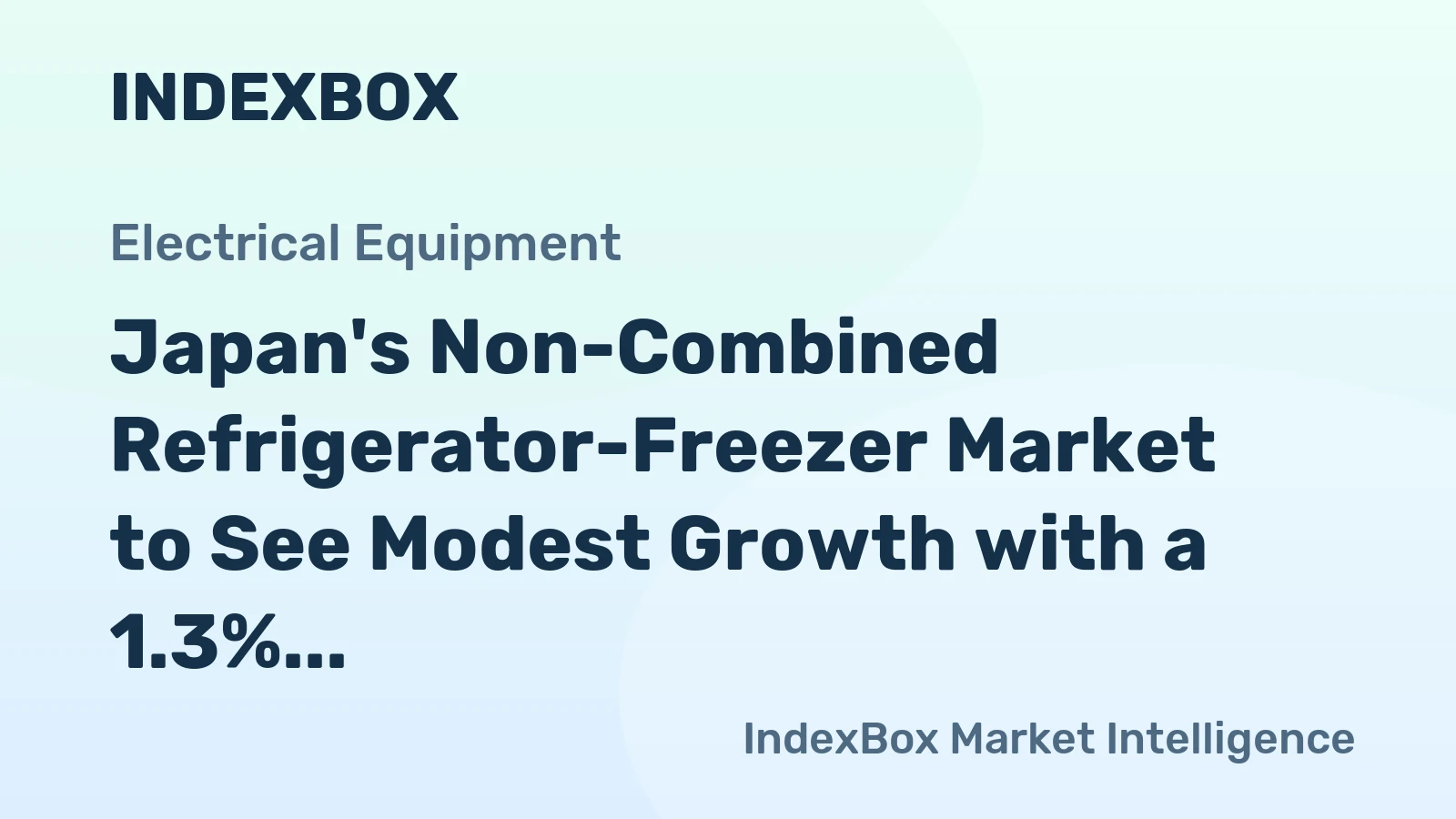 Japan's Non-Combined Refrigerator-Freezer Market to See Modest Growth with a 1.3% CAGR Through 2035